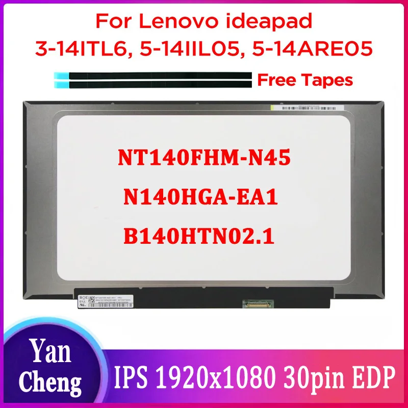 14-0-Laptop-LCD-Screen-NT140FHM-N45-B140HTN02-1-N140HGA-EA1-For-Lenovo ...