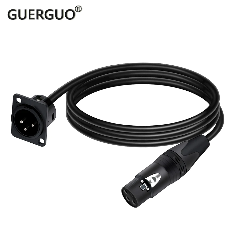 D-Type-XLR-Male-Panel-Mount-to-XLR-Female-Connector-Pass-Through-Cable ...