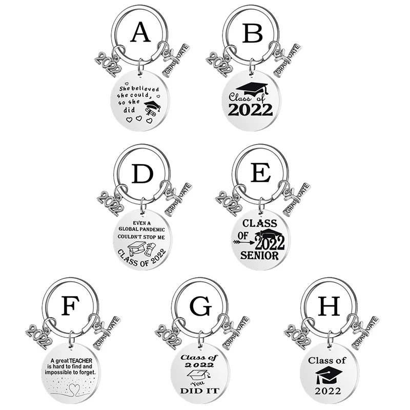 2022 Fashion stainless steel Keychain Lettering Class Of 2022 Key Chain ...