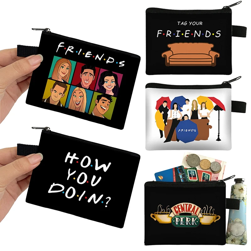 Friends Print Coin Purse CENTRAL PERK Small Wallets Key Credit Card ...
