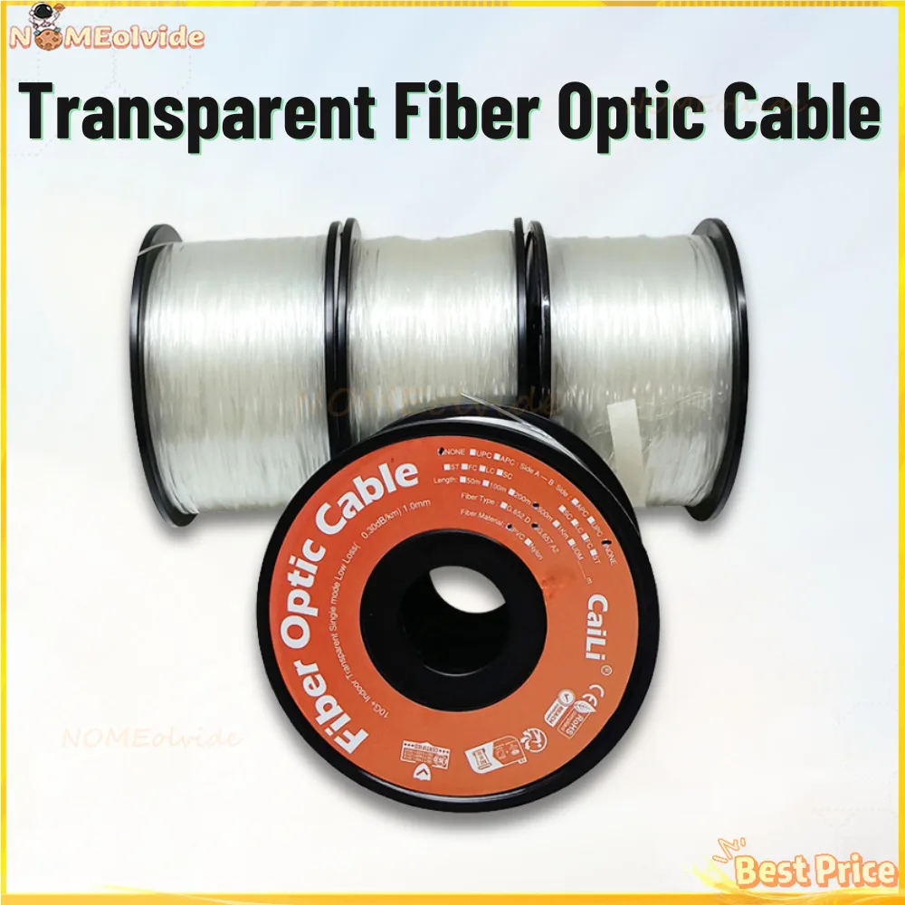 500M Fiber Optical Drop Cable Transparent Cable FTTH G657A2 0.9Mm ...