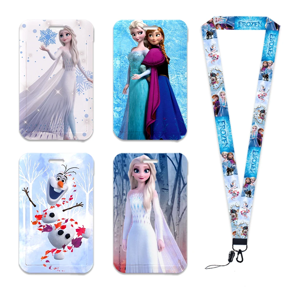 Cartoon Princess Elsa Cute Anime Movies Frozen Lanyard for ID Badge ...