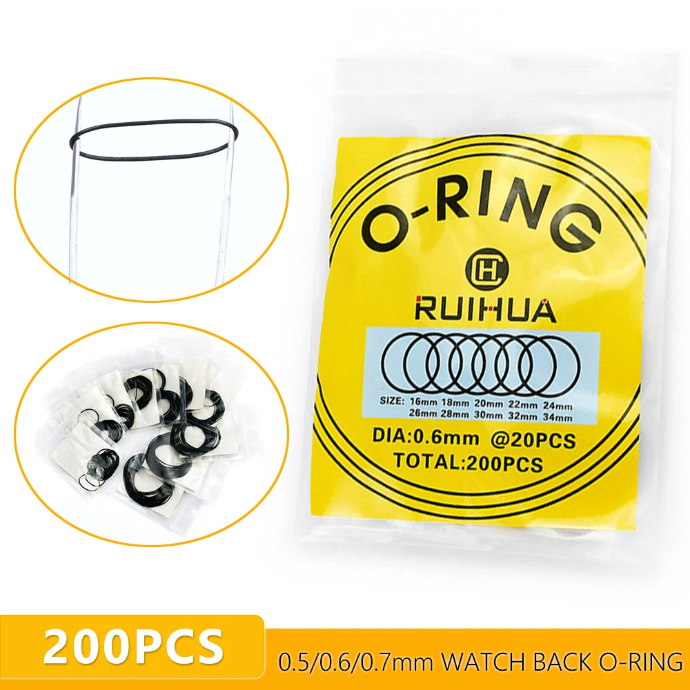 0.5mm/0.6mm/0.7mm Rubber O-Ring Waterproof Watch Back Cover Gasket ...