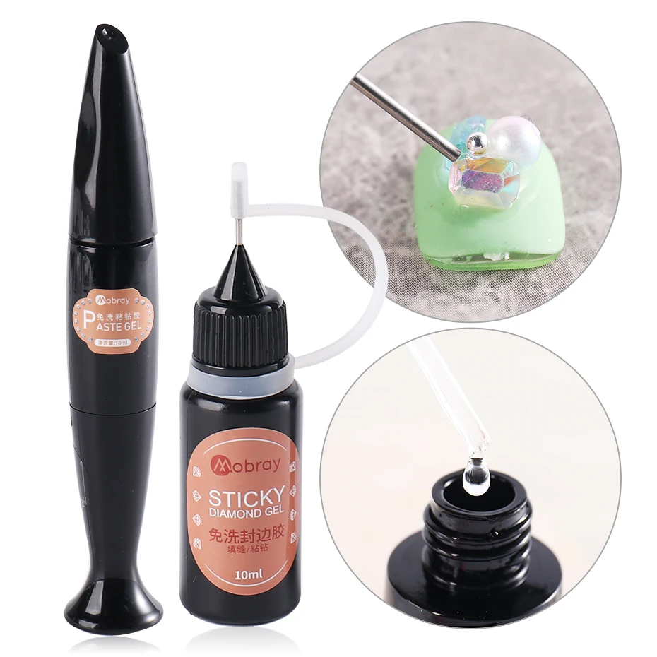 10ml-No-Wipe-Nail-Gel-Sticky-Strong-Glue-for-Rhinestones-Crystal ...