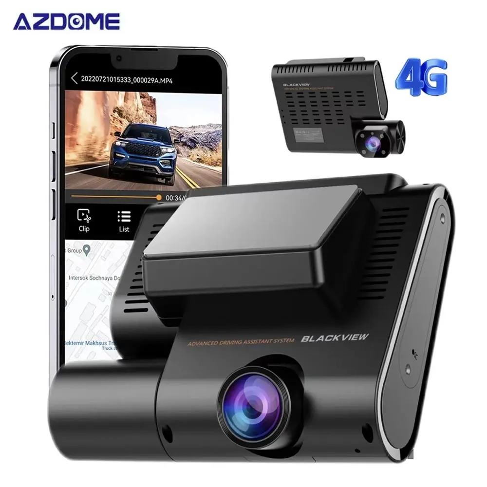 AZDOME-C9-Pro-4G-LTE-Live-Video-Dashcam-1080P-Dual-Cameras-GPS-Tracking ...
