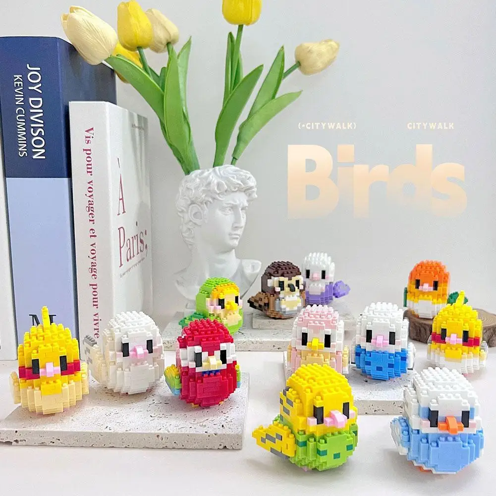 Parrot Bird Micro Building Blocks Cockatiel Budgerigar DIY Assembled ...