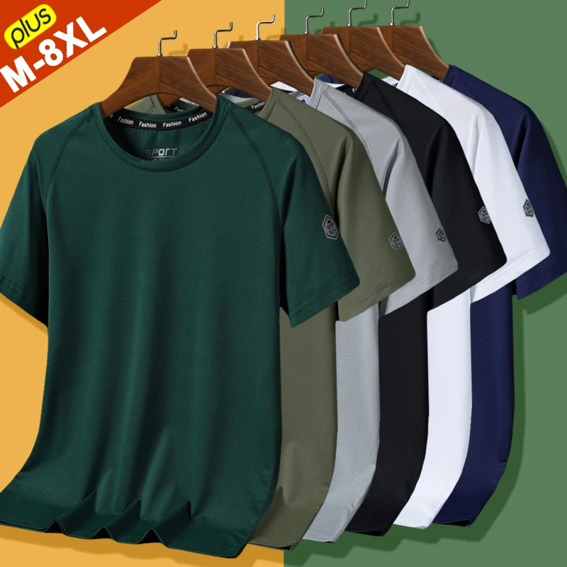 Big-Plus-Size-T-Shirts-Men-6XL-7XL-8XL-Cool-Fast-Dry-Camping-Tshirt ...