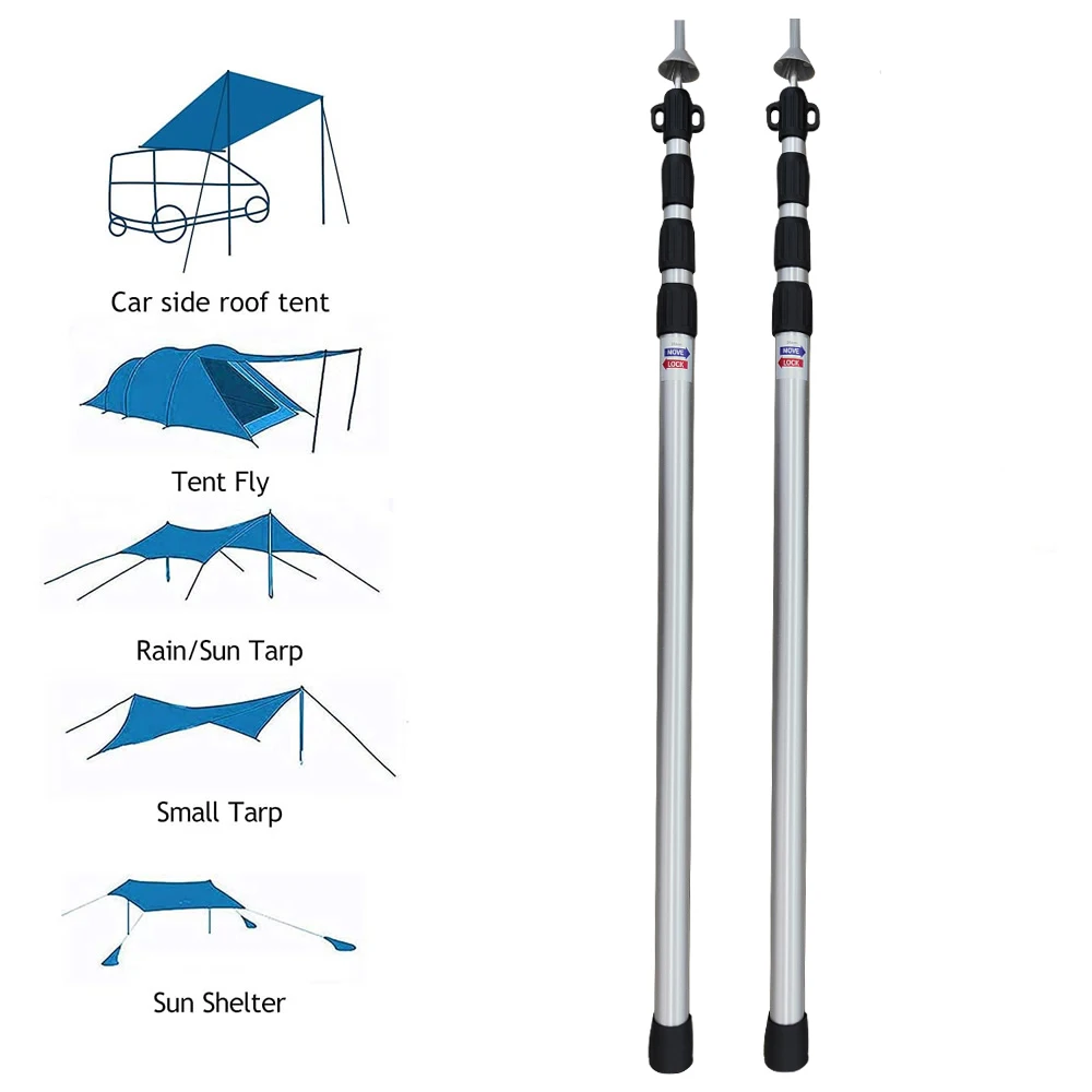 254cm-Thicken-Aluminum-Alloy-Tent-Pole-Adjustable-Tent-Support-Rods ...