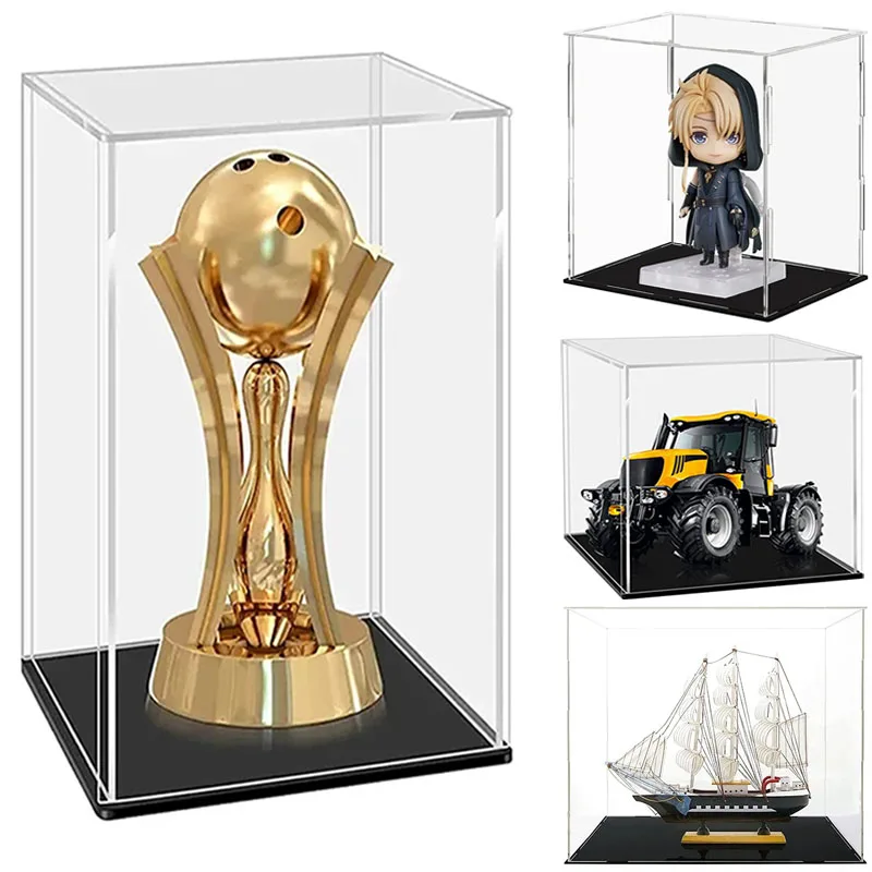 High Transparent Black Bottom Acrylic Display Box Assembly Toy Storage ...
