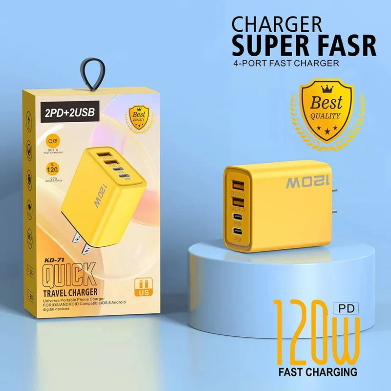 4-Ports-Charger-120W-USB-C-PD-Quick-Charge-Fast-Charging-Type-C-USB ...