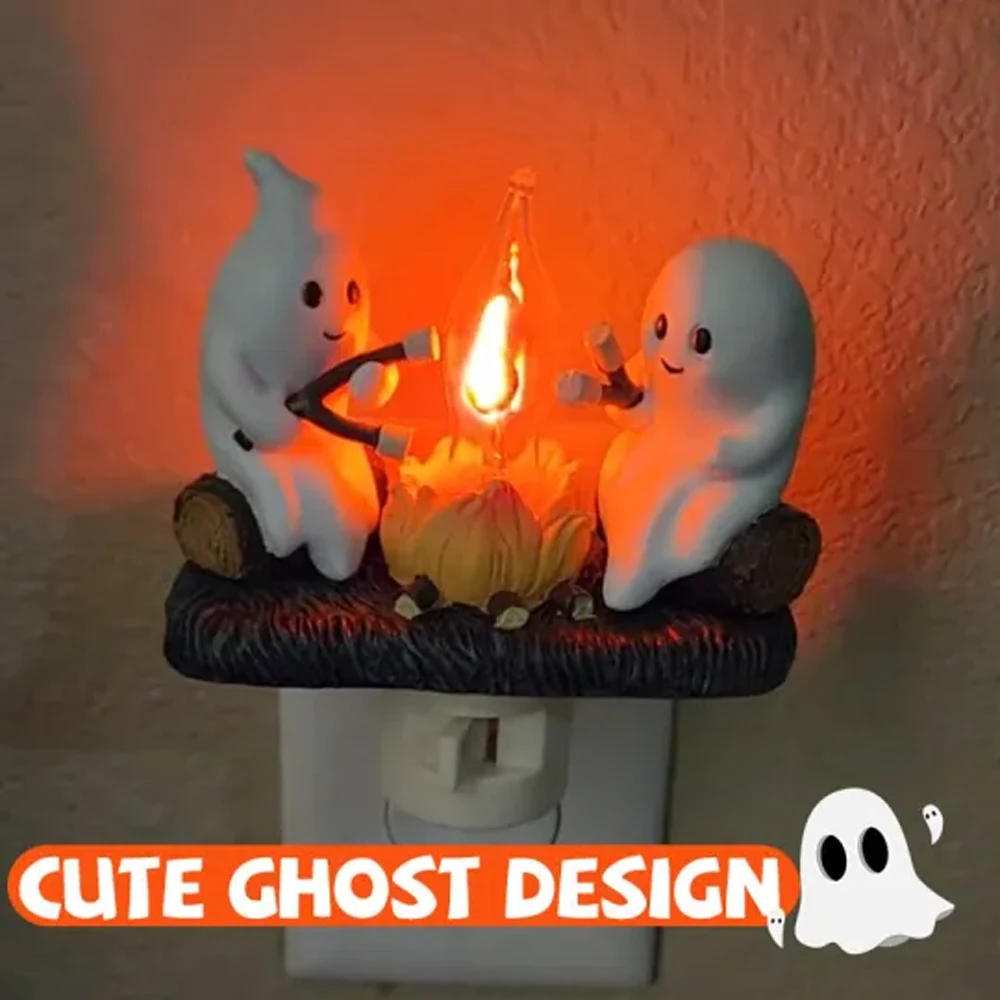 2024-Ghost-Campfire-Flickering-Nightlight-Night-Light-Plug-Wall-Spooky ...