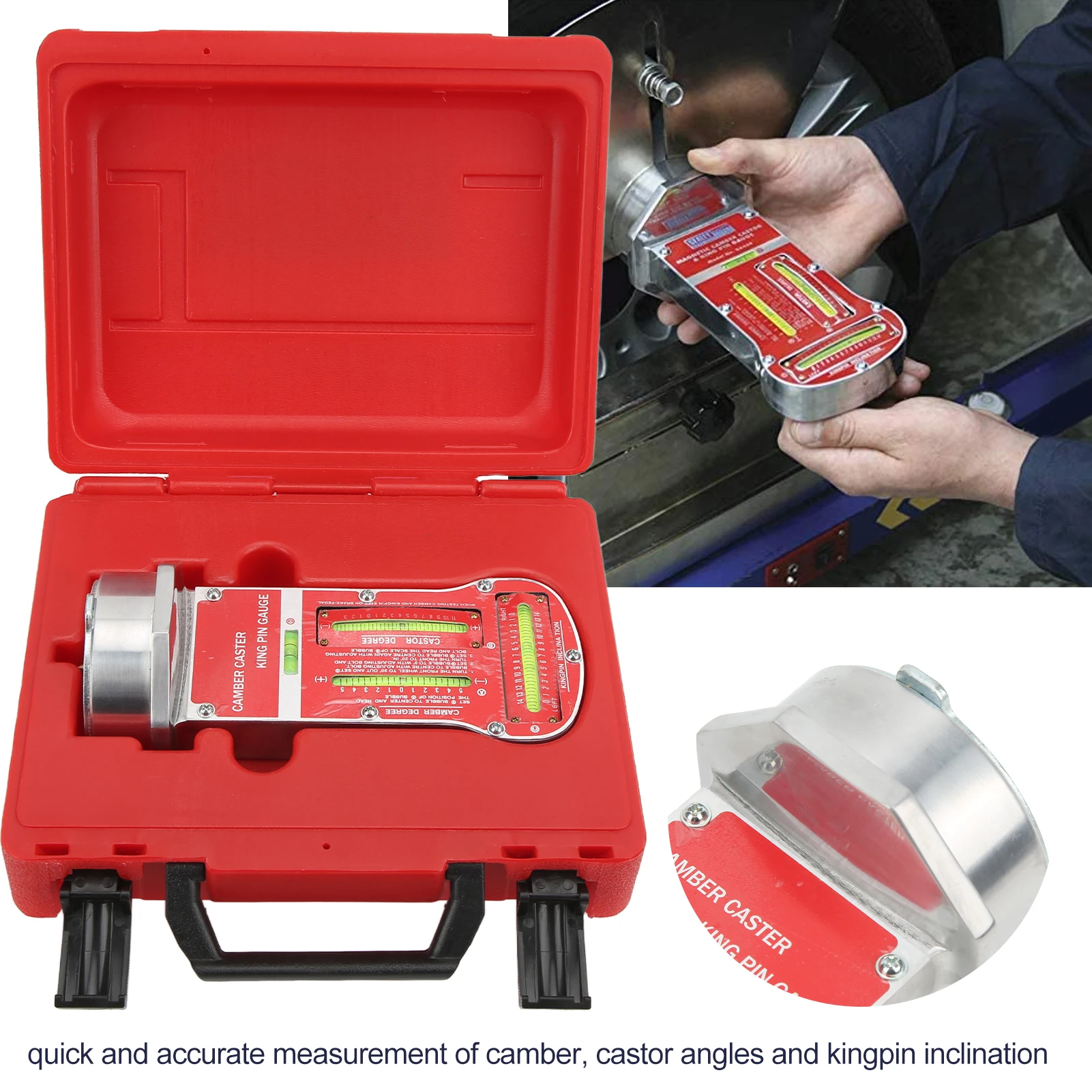 Wheel Alignment Tool Magnetic Camber Castor Kingpin Gauge Car Wheel ...