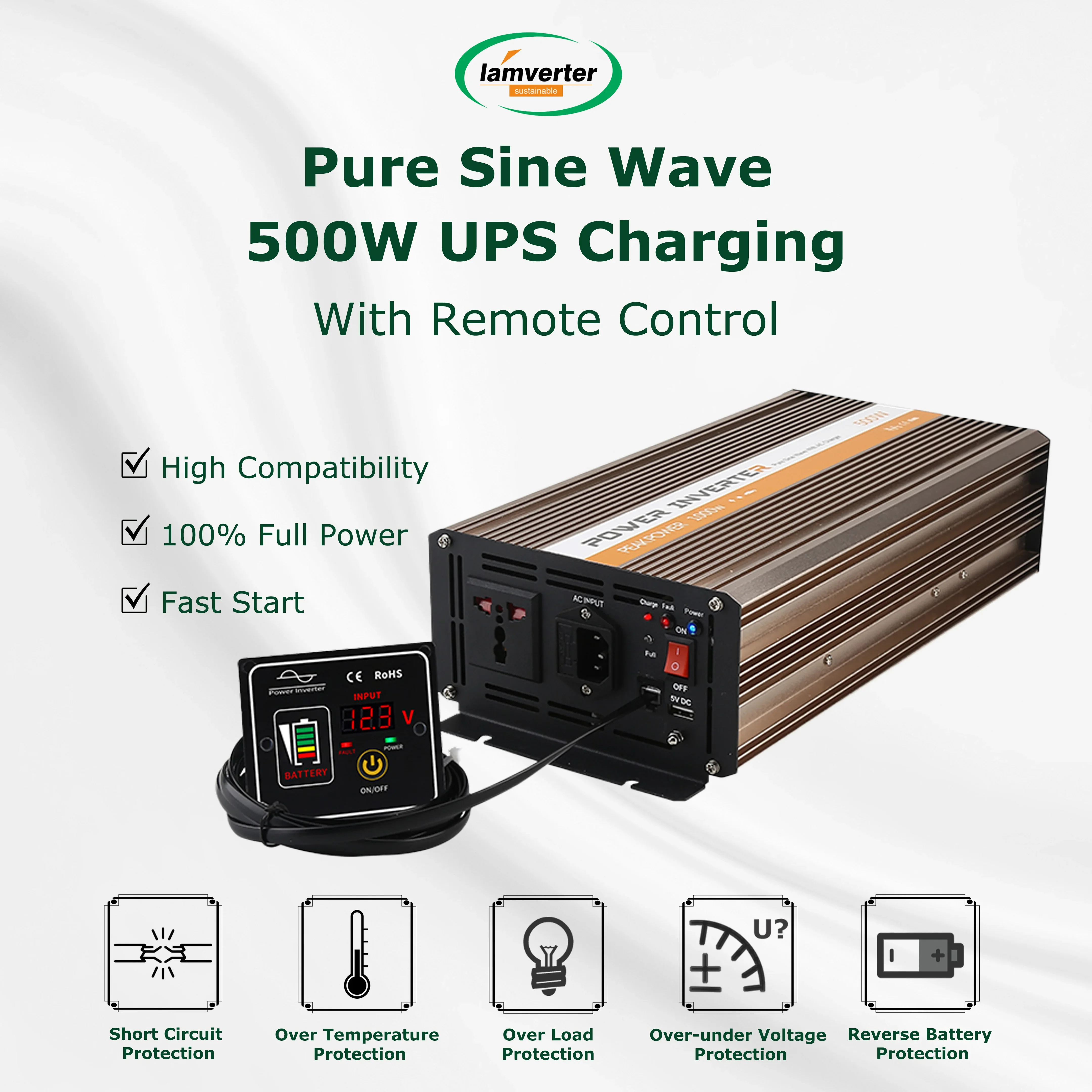 OEM-new-design-High-Frequency-DC-to-AC-500W-UPS-Power-Inverter-With ...
