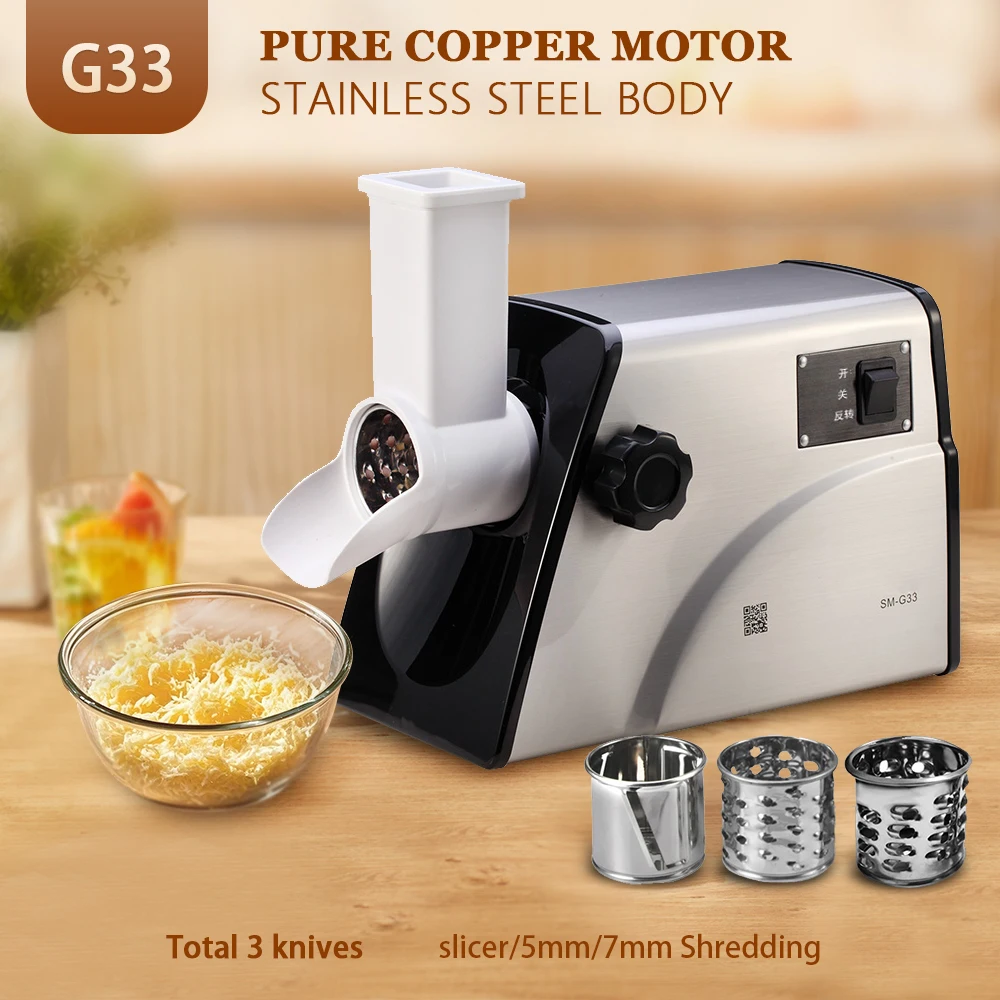Electric-Commercial-Automatic-Shredder-Cheese-Grater-Cheese-Slicer-220V ...
