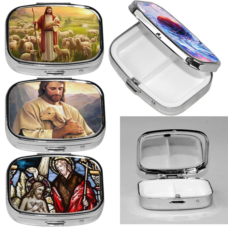 Religion Painting Jesus Virgin pill box cell portable pill box pocket ...