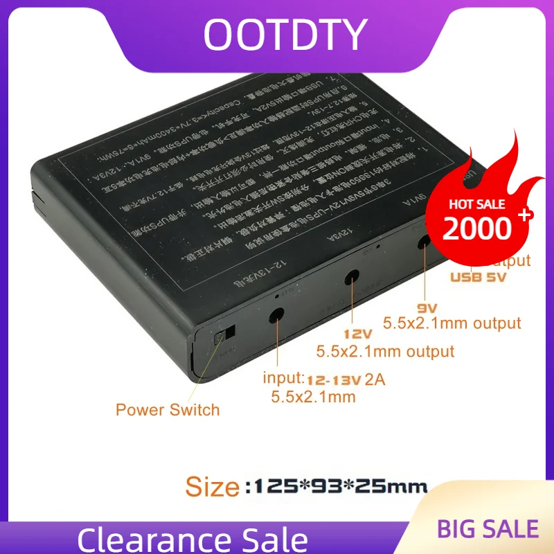 Lithium ion Battery Pack for LED Strip, CCTV Camera DC 12V/5V USB Dual ...