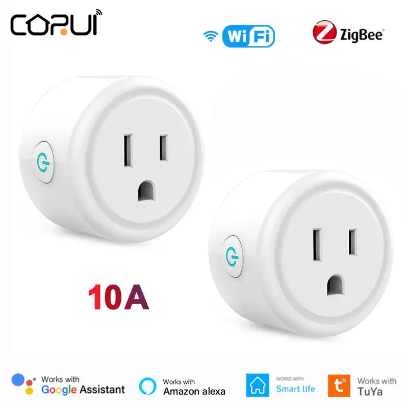 CORUI-Tuya-WIFI-Zigbee-Smart-Plug-eWelink-10A-US-Socket-Alexa-Google ...