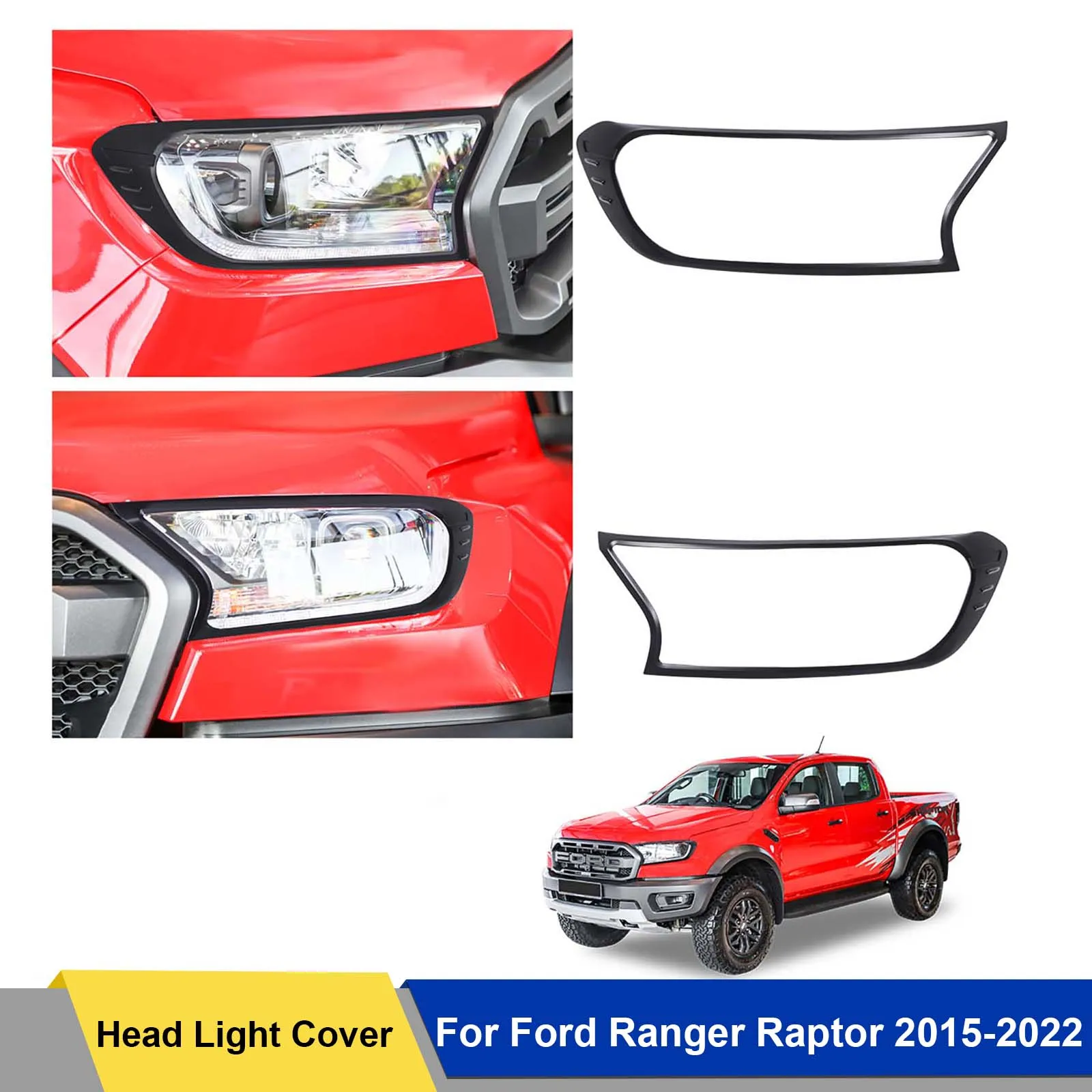 2PCS-Front-Light-Protector-Head-Lights-Cover-For-Ford-Ranger-Raptor ...