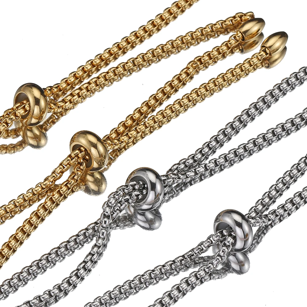 3pcs-Stainless-Steel-Adjustable-Slider-Bracelet-Chain-for-Jewelry ...