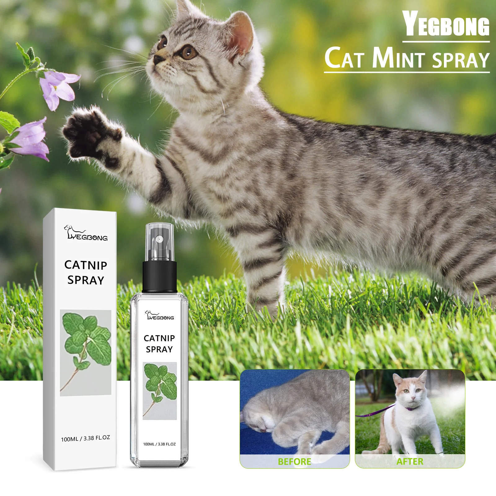 Catnip Spray for Cats with Pet Mint Mist Healthy Ingredients Scratching ...