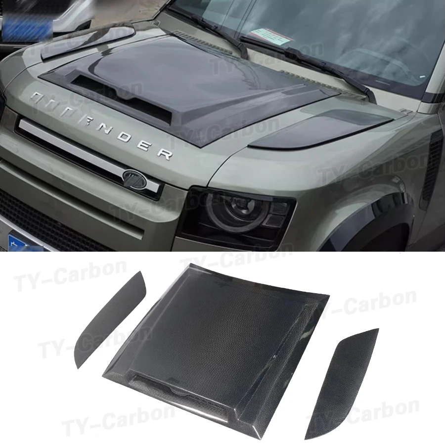 For-LAND-ROVER-Defender-90-110-2020-2023-Real-Carbon-Fiber-Front-Engine ...