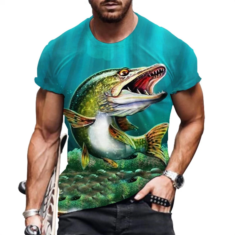 Fashion-Men-s-Sea-Fishing-T-Shirt-Oversized-Breathable-Casual-Short ...