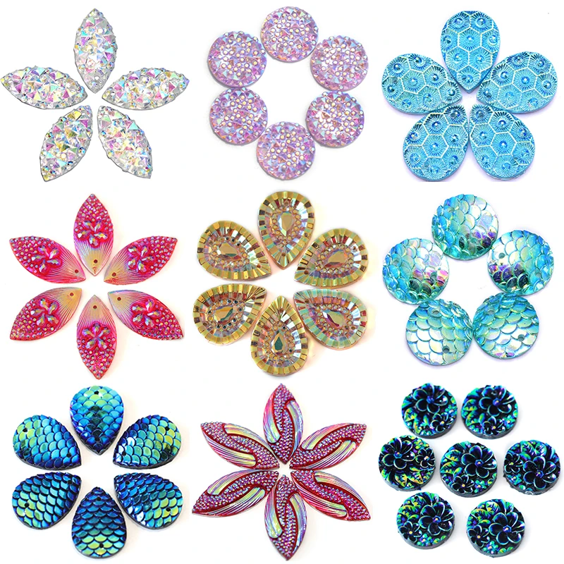 Big Selling Leaf Стразы Sew On Rhinestones Resin Starry Sky Sewing ...