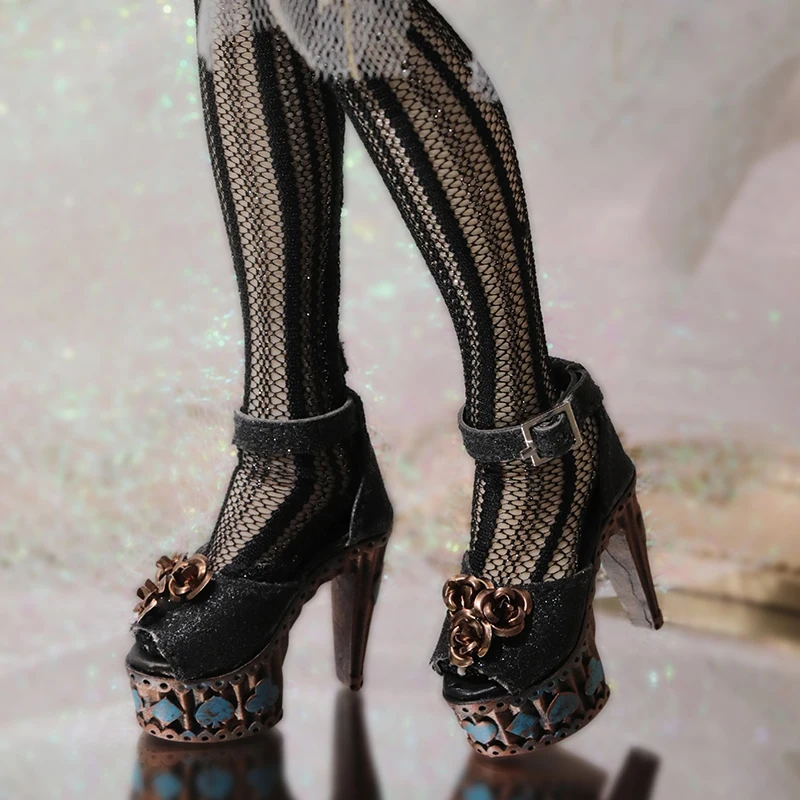 BJD Shoes 1/4 for Minifee Miwa Girl Moe Line Body Black and Red Retro ...