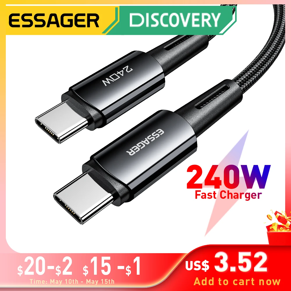 Essager 240W Super Fast Charge Type C 67W Cable Quick Charge USB Cable ...
