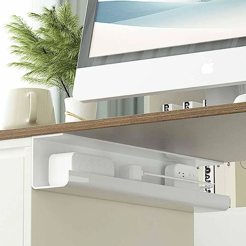 Under-Desk-Cable-Management-Rack-Storage-Box-Computer-Desk-Bottom-Wire ...