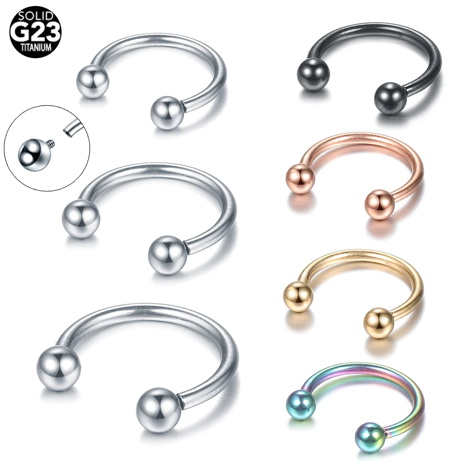 Horseshoe Barbell 16G Prong Set Circular Barbell Horseshoe Ring – For ...