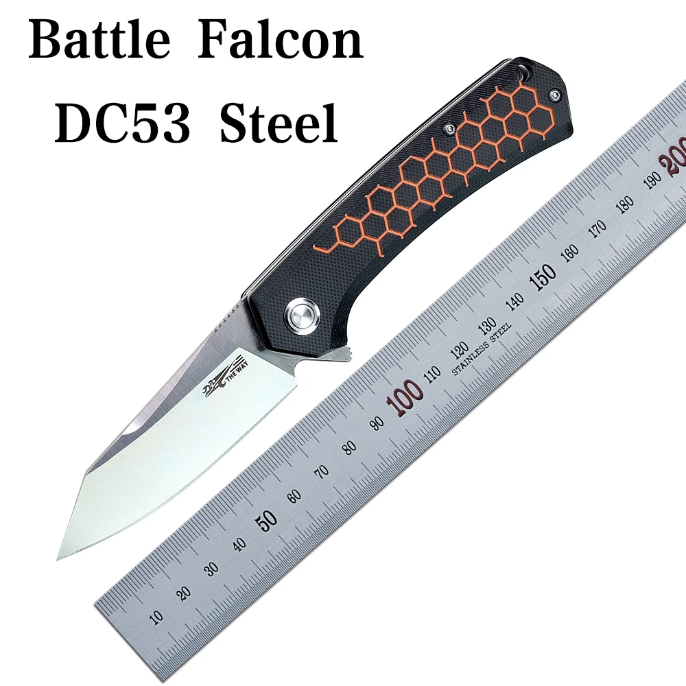 Folding-Tactical-Knife-For-Men-DC53-Steel-G10-Handle-Pocket-Knife ...