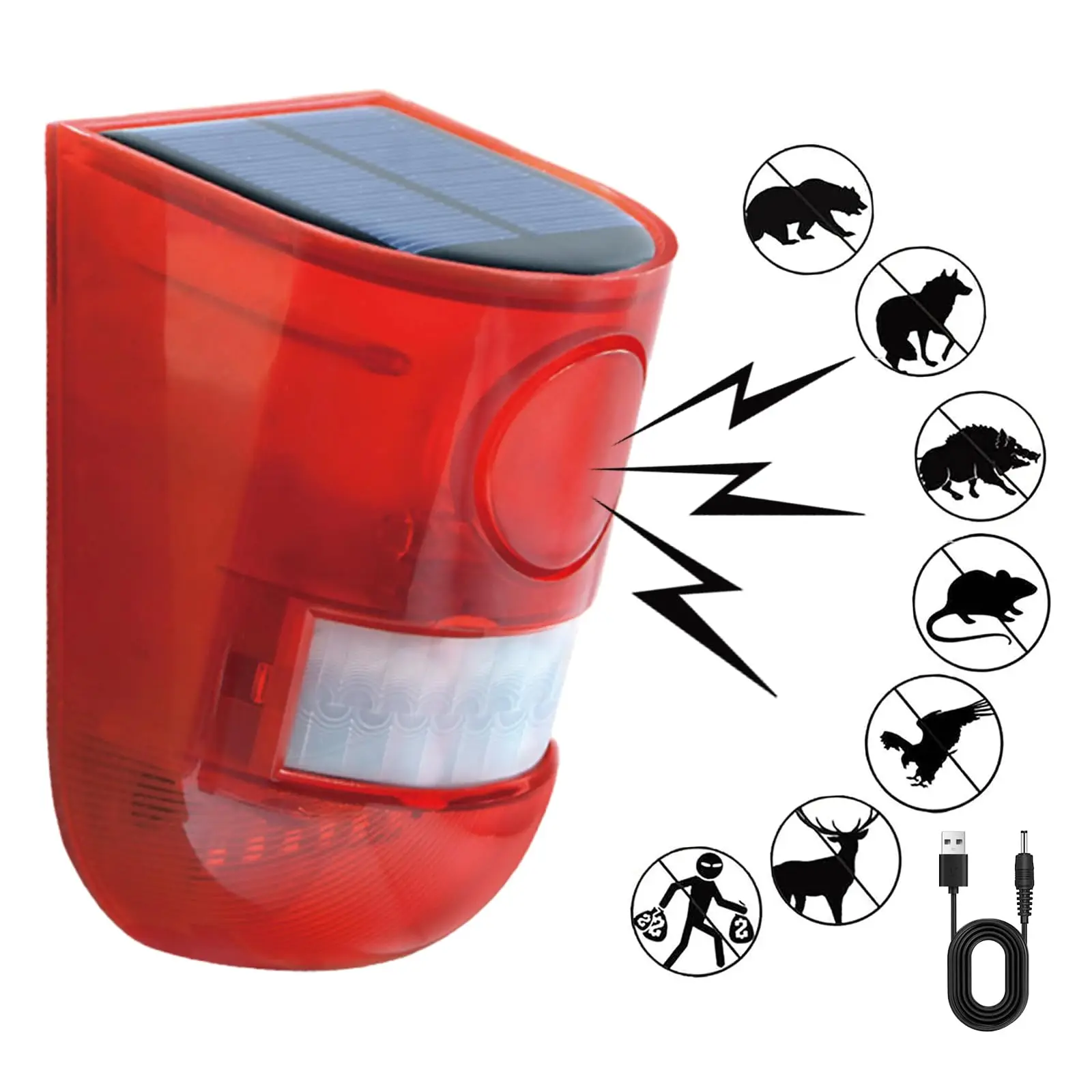 New-Solar-Infrared-Motion-Sensor-Siren-120DB-Loud-Security-Siren-for ...