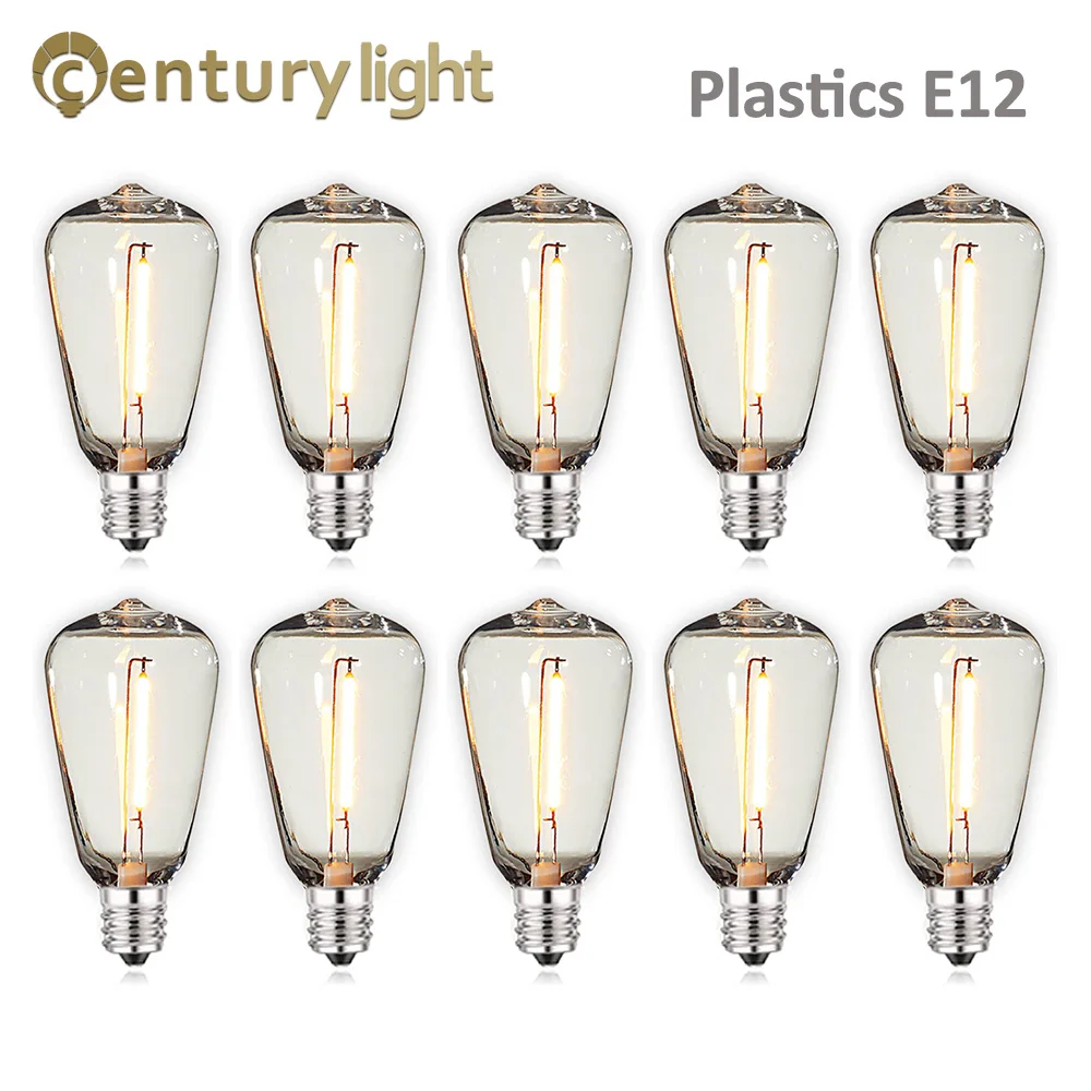 Plastic-ST38-LED-Light-Bulb-E12-1W-Shatterproof-Edison-LED-Filament-Bulbs-Waterproof-Street ...