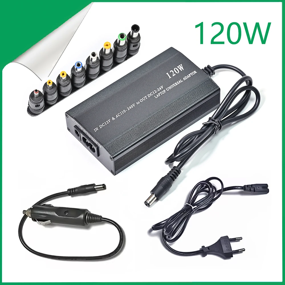 Adjustable 120W 220v 110v To 12V 15V 16V 18V 19V 20V 22V 24V Car ...