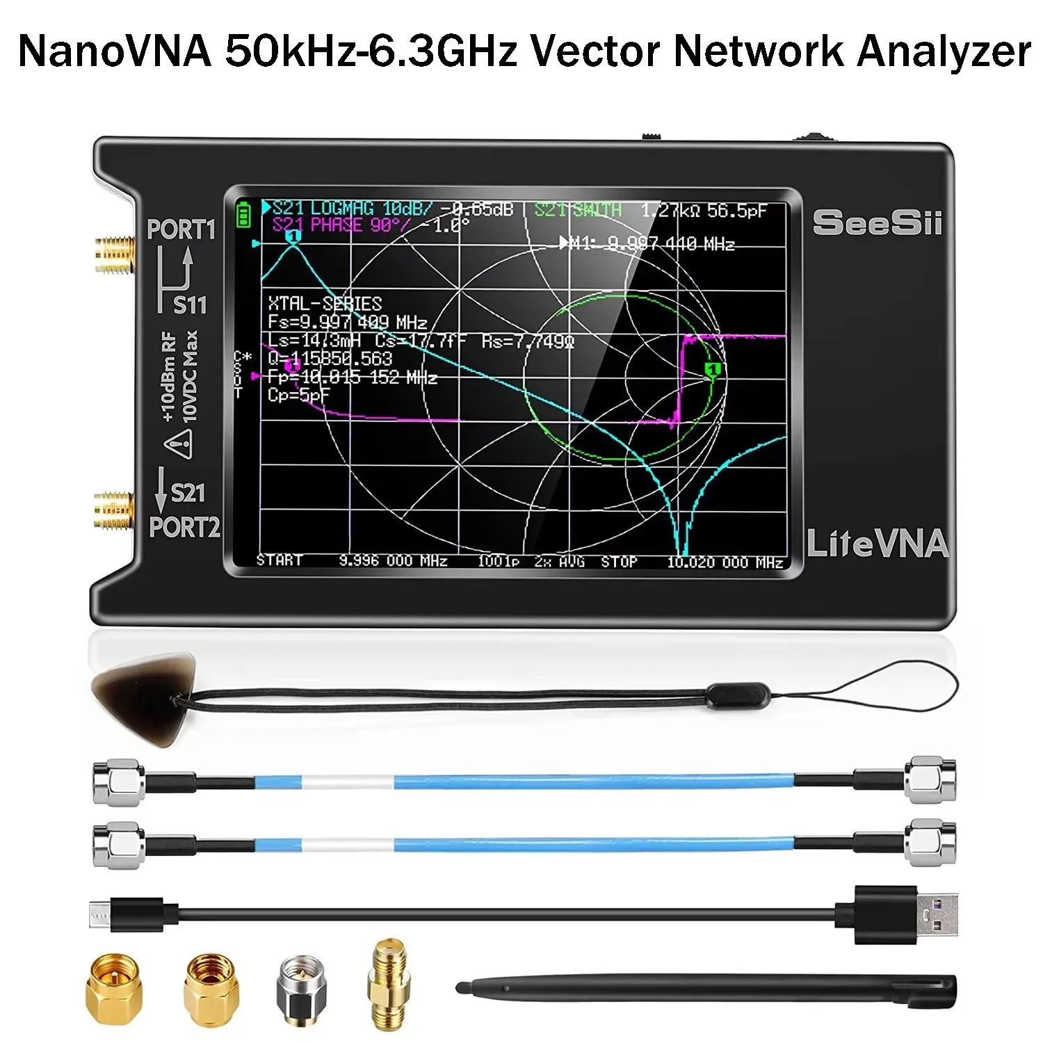 Upgraded NanoVNA Vector Network Antenna Analyzer 4" Measure S ...