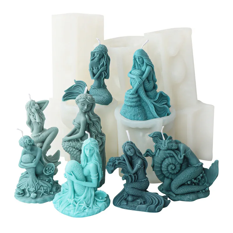 Shell Conch Mermaid Silicone Mold Gypsum form DIY Handmade Plaster ...