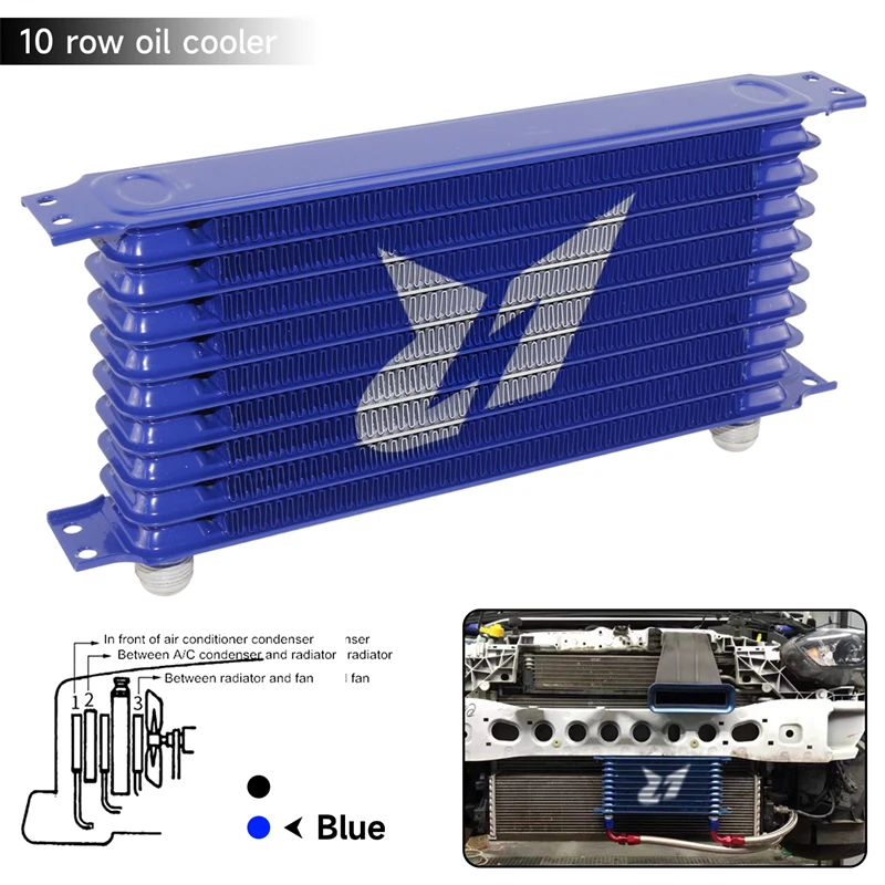 LINESRACING-Universal-AN10-10-ROW-AN-10AN-OIL-COOLER-Trust-Type-Black ...