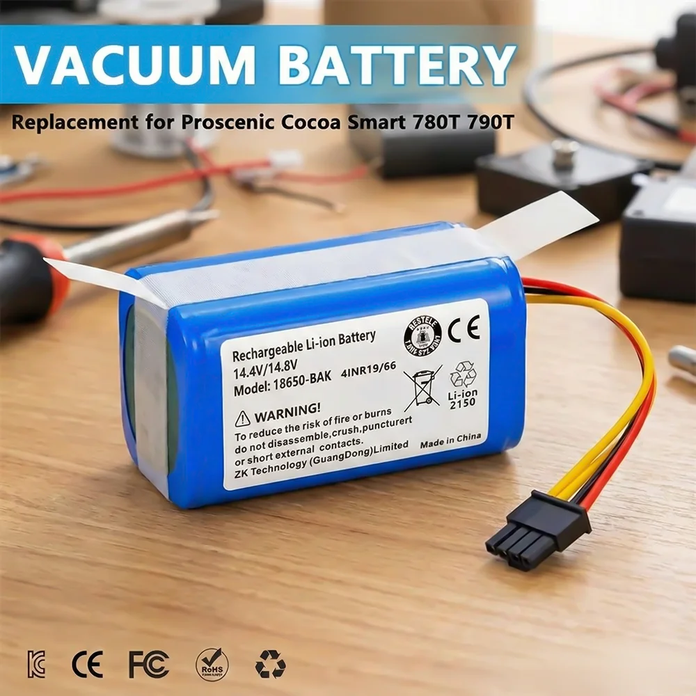 Batería de Robot aspirador de 14,4 V y 6800mAh para Proscenic 790T 780T ...