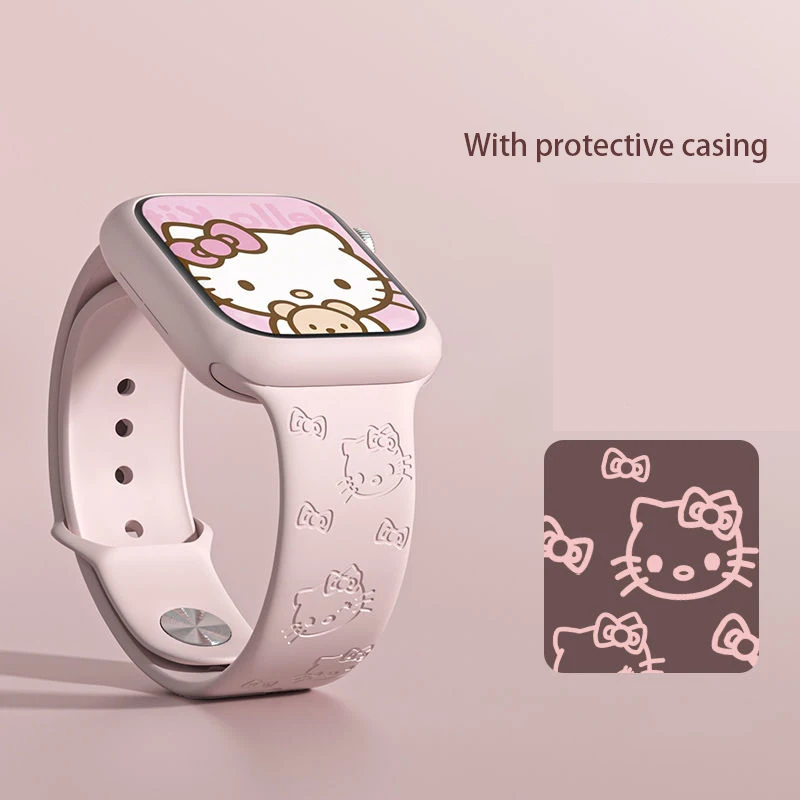 Sanrio Hello Kitty Kuromi Iwatch Watch Band Kawaii Anime Soft Silicone ...