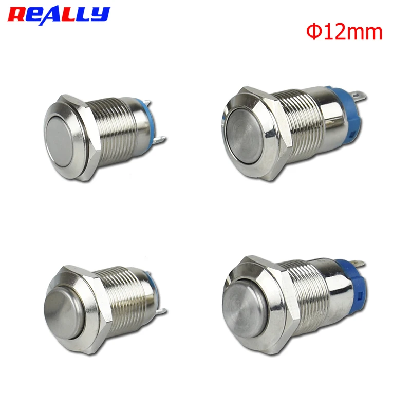 12mm-1NO-Momentary-Latching-Push-Button-Switch-High-Flat-Head-Push ...