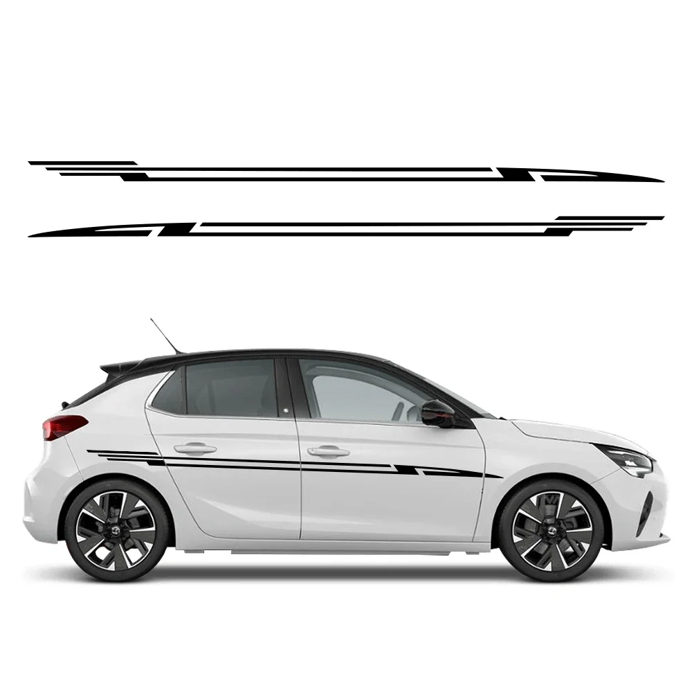 For-Opel-Corsa-C-E-F-D-2PCS-Car-Door-Side-Skirt-Stripes-Stickers-Z ...