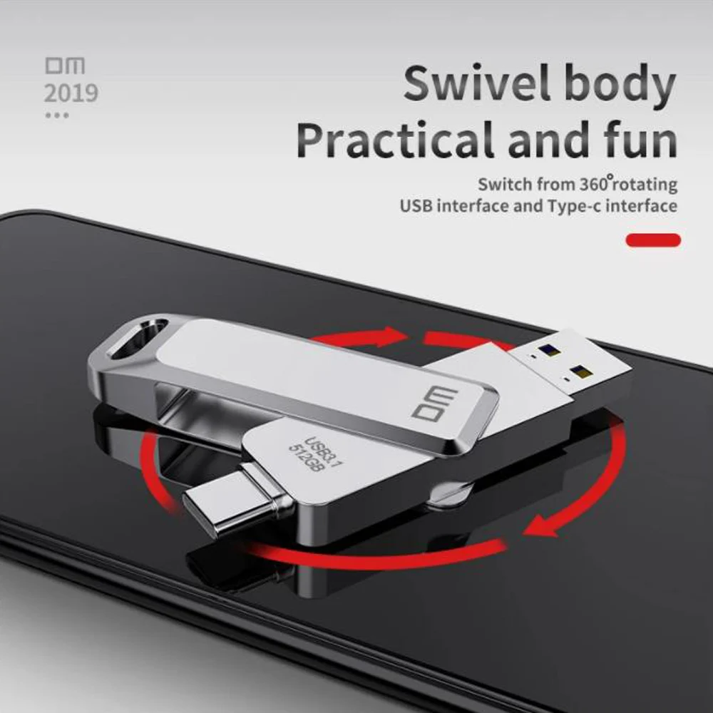 DM-USB-C-Type-C-USB3-0-flash-drive-PD168-128GB-256GB-512GB-for-Andriod ...