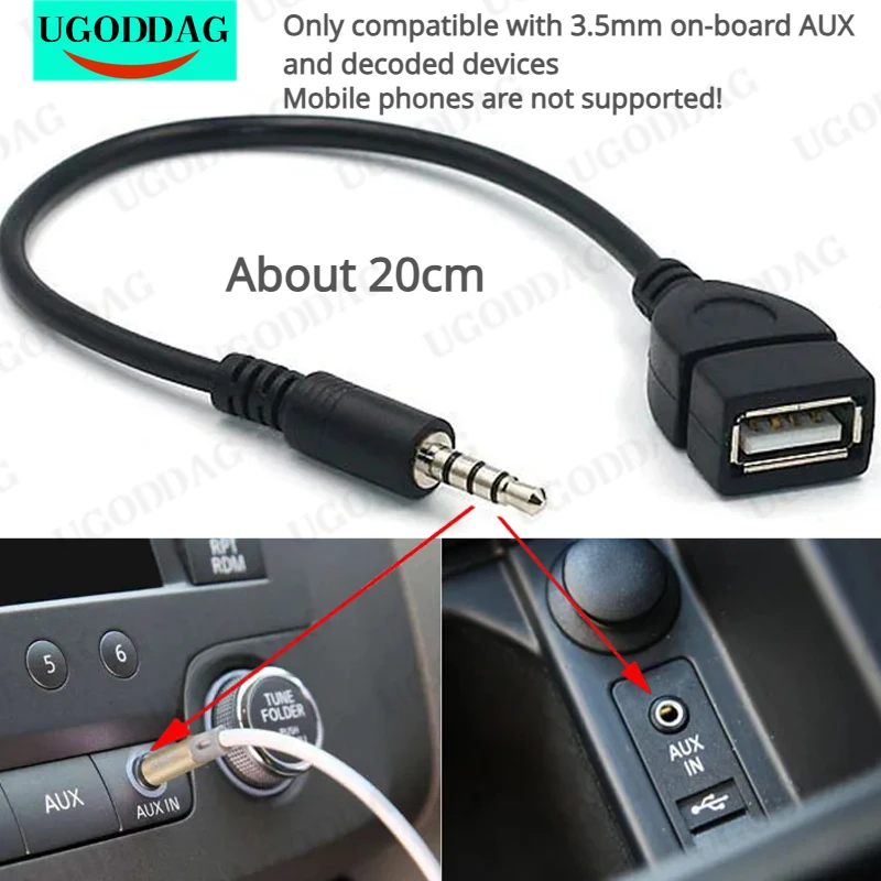Convertidor-de-reproductor-MP3-para-coche-adaptador-de-Cable-macho-de-3 ...
