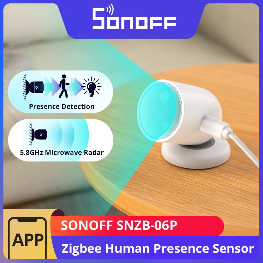 SONOFF-SNZB-06P-Zigbee-Human-Presence-Sensor-Light-Sensing-Microwave-Radar-Smart-Home-via ...