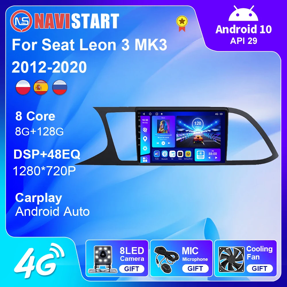 NAVISTART-Radio-con-GPS-para-coche-reproductor-con-Android-10-8G-128G ...