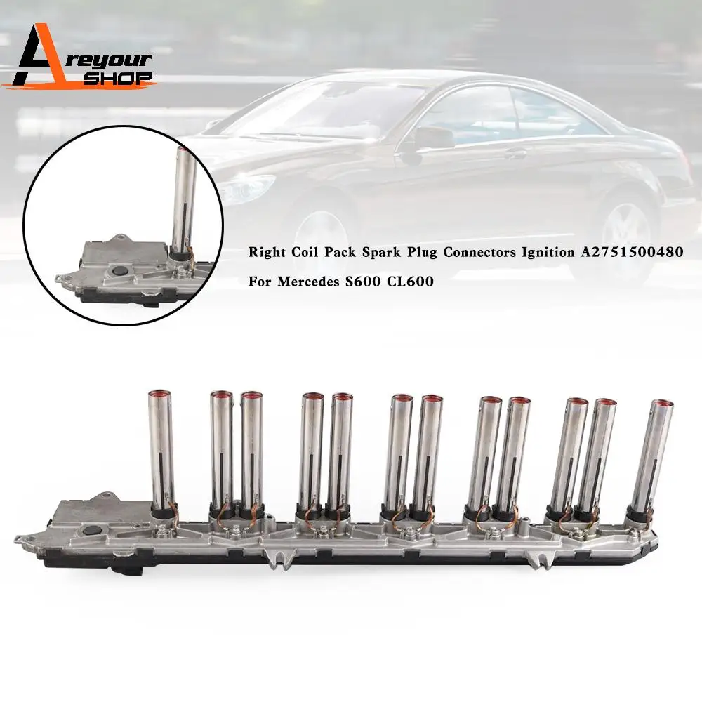 Right Coil Pack Spark Plug Connectors Ignition A2751500480 for Mercedes ...