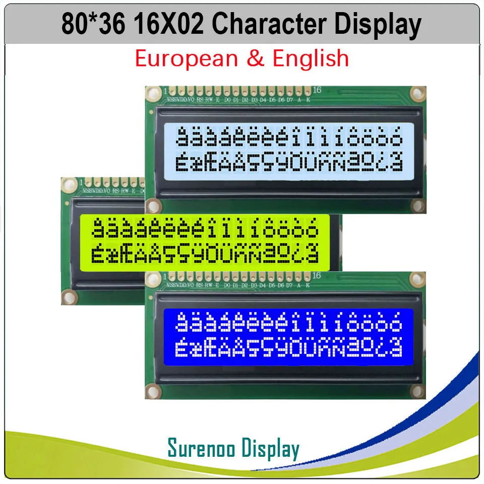 European-English-1602-162-16X2-16-2-Character-LCD-Module-Display-Screen ...