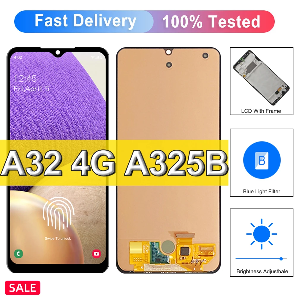6.4"super Amoled For Samsung Galaxy A32 Sm-a325f/ds A325n Lcd Display Touch Screen With ...
