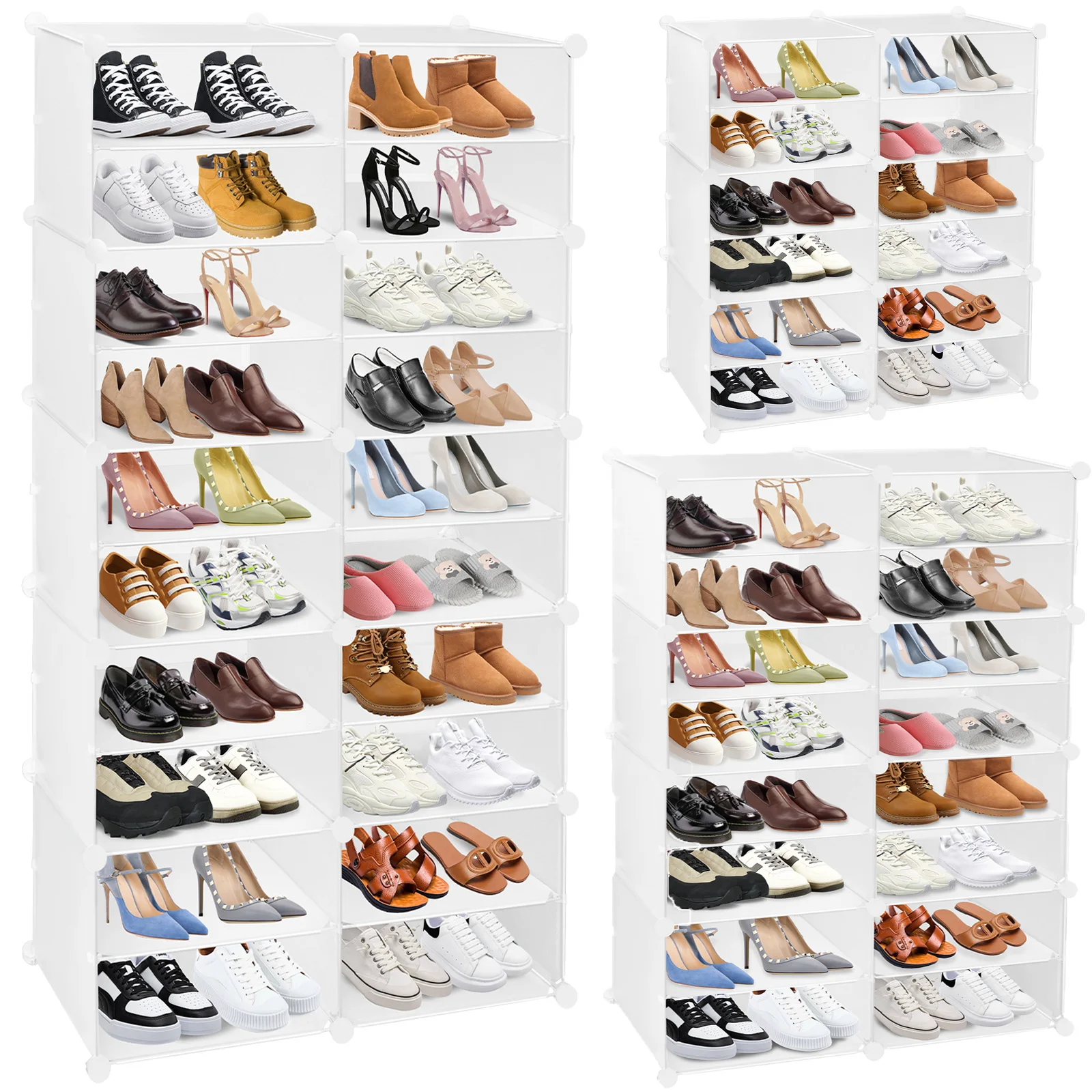 Shoe Storage Cabinet, 6/8/10-Layer Modular Plastic Shoe Rack, Cube Shoe ...